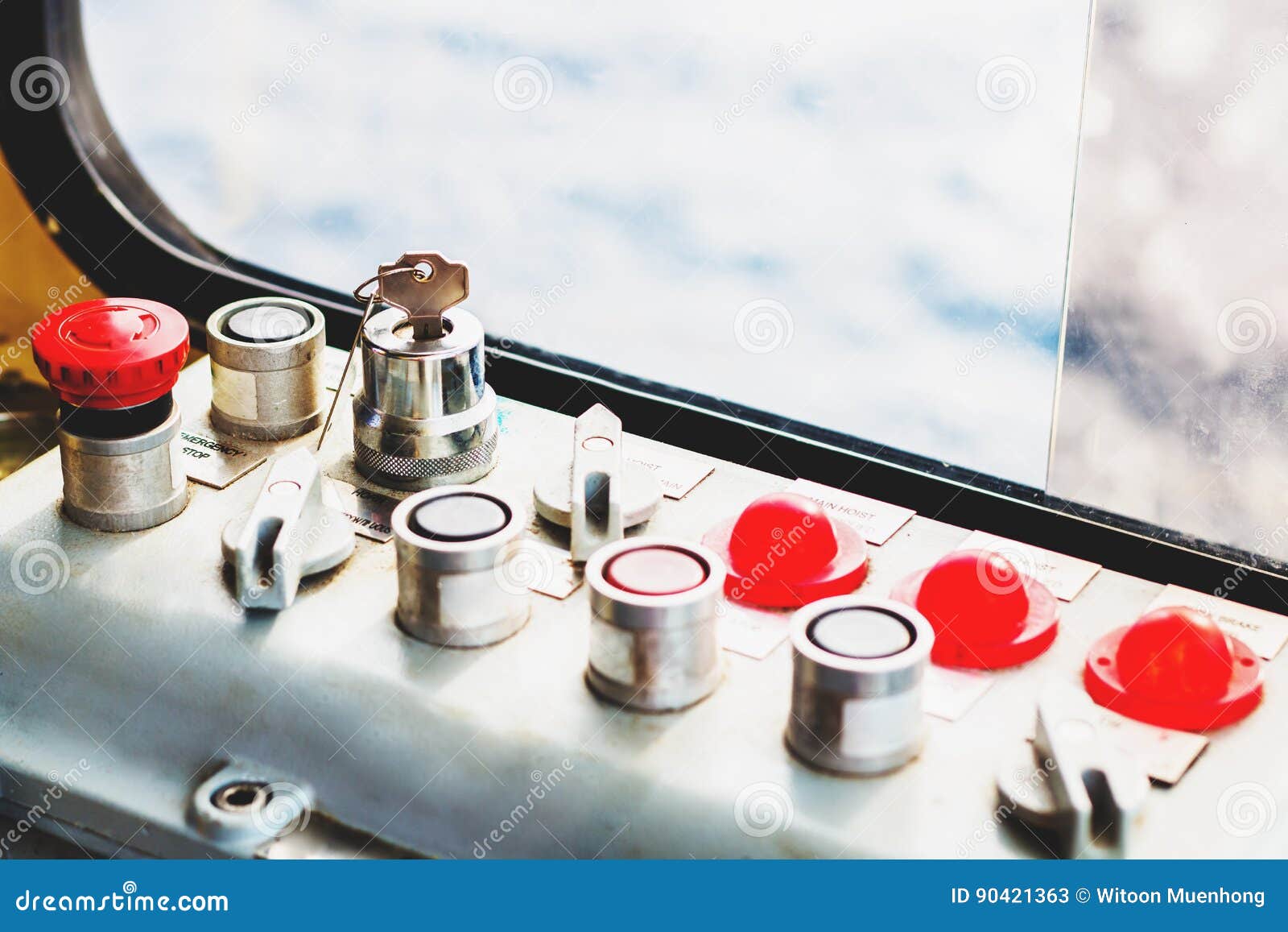 Control panel,key switch stock image. Image of factory - 90421363