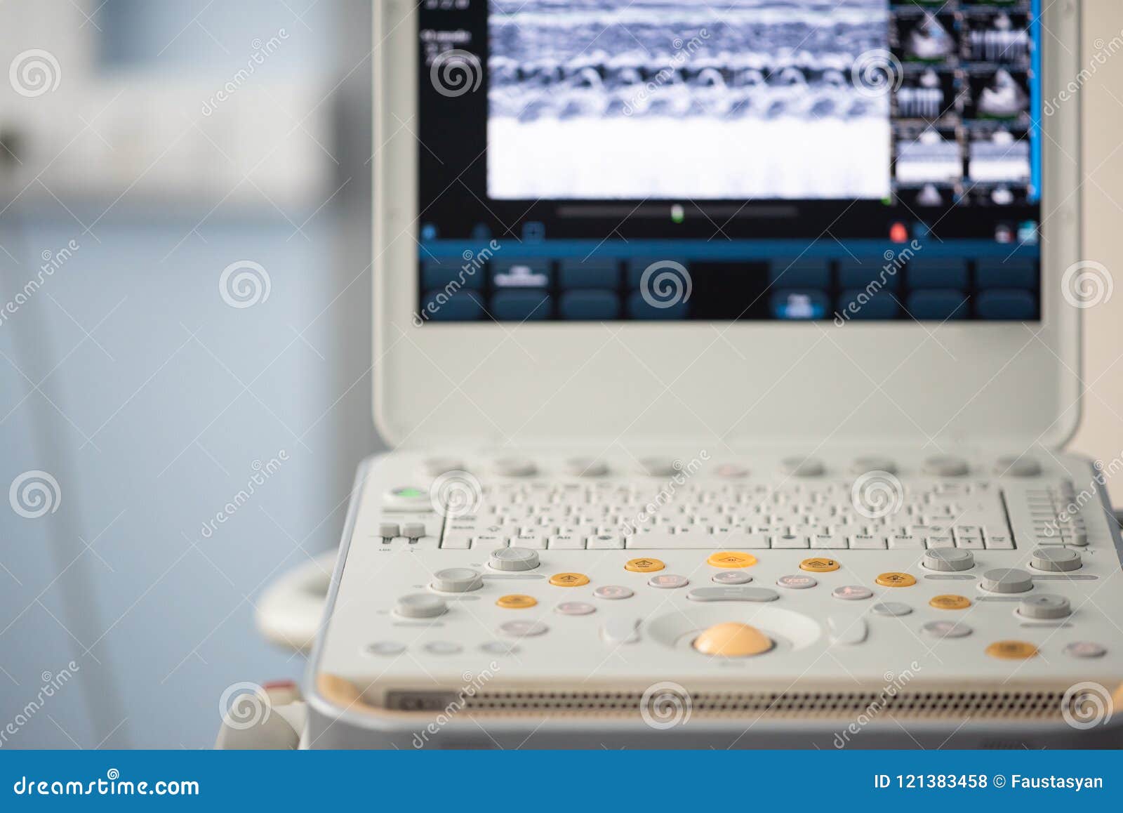 The Control Panel and the Keyboard of the Ultrasound Device Stock Photo ...