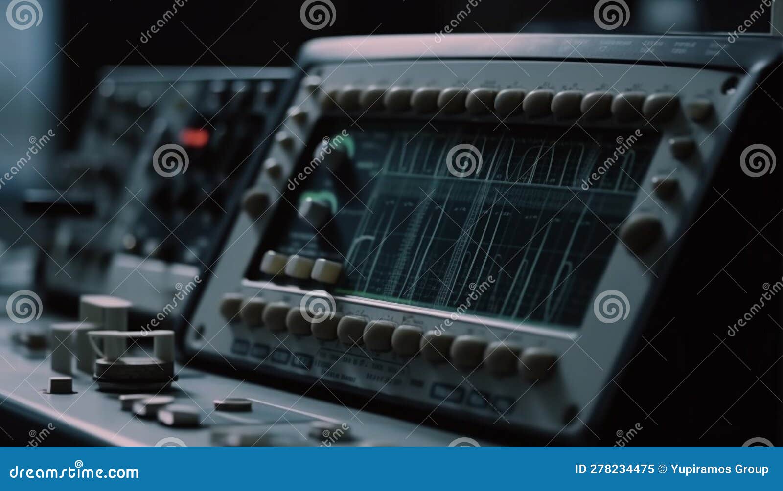 Control Panel Knob Adjusts Sound in Recording Studio Generated by AI ...