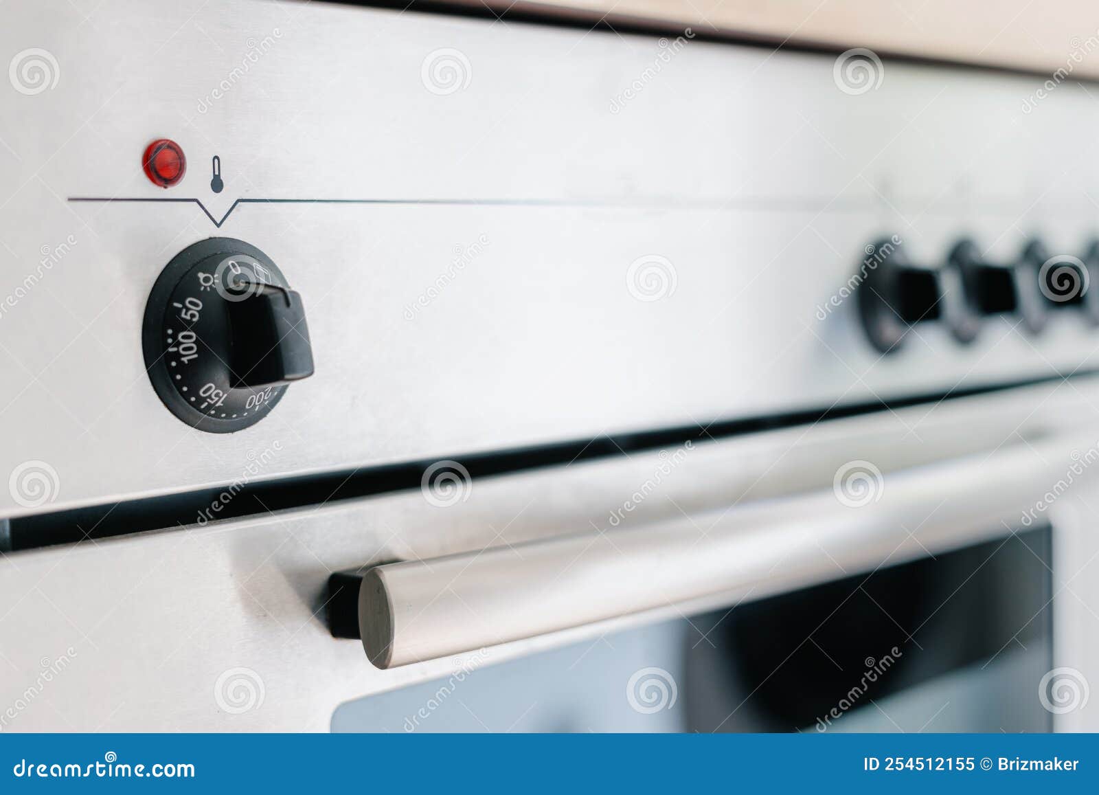 Control Panel with Knob Switch on Electric Oven at Kitchen Stock Image ...