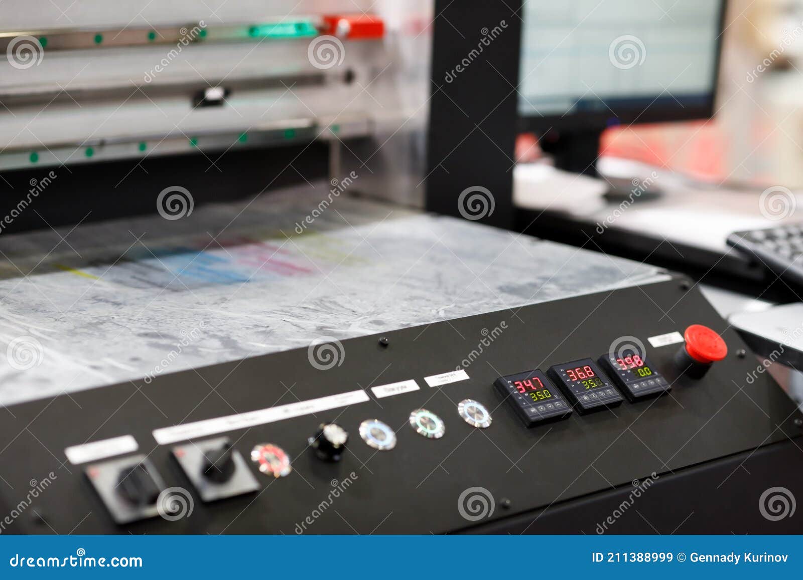 Control Panel of Large Format Solvent Ink Printer Stock Image - Image ...