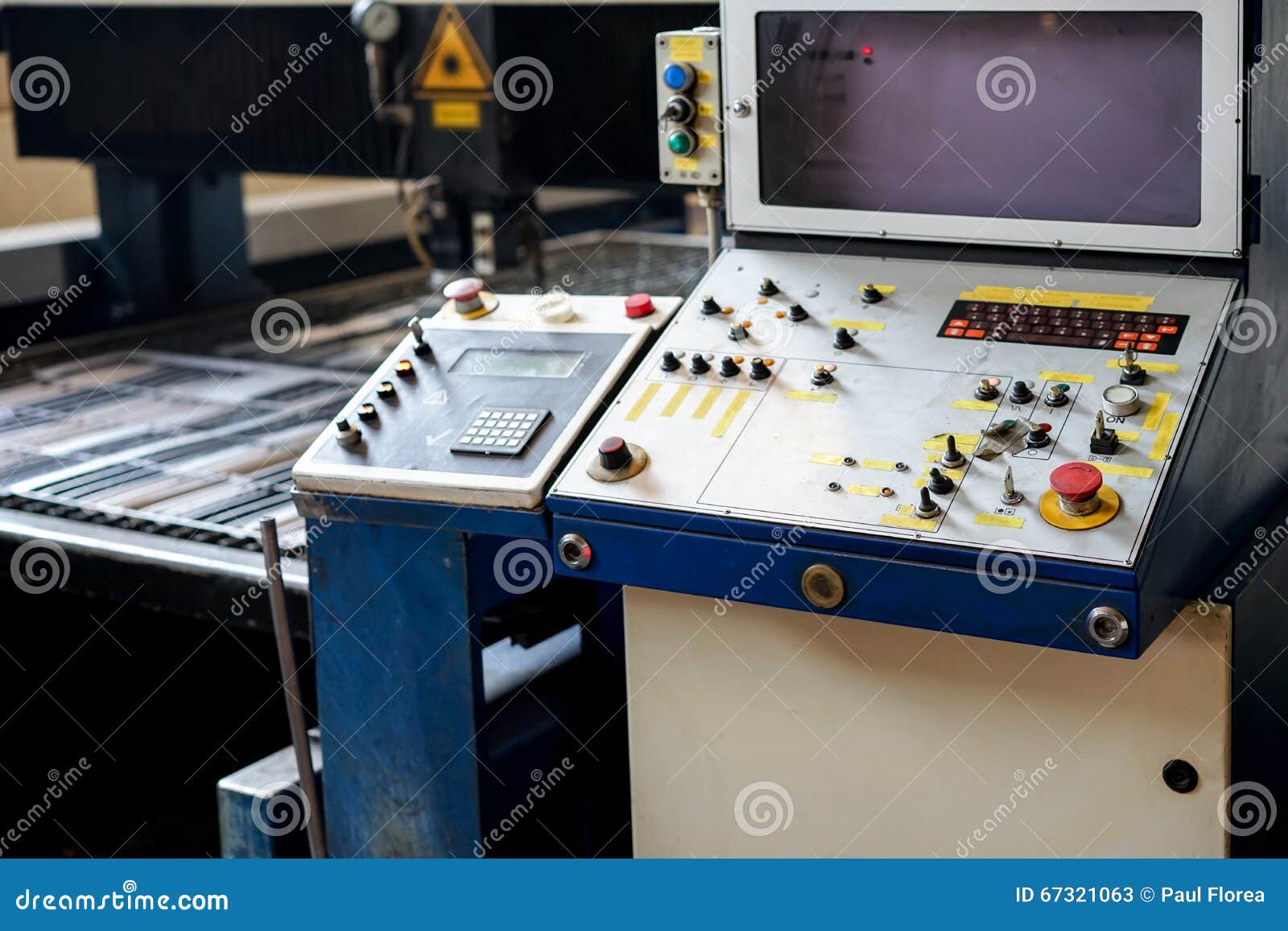 Control Panel of a Laser Cutting Machinery Stock Image - Image of ...