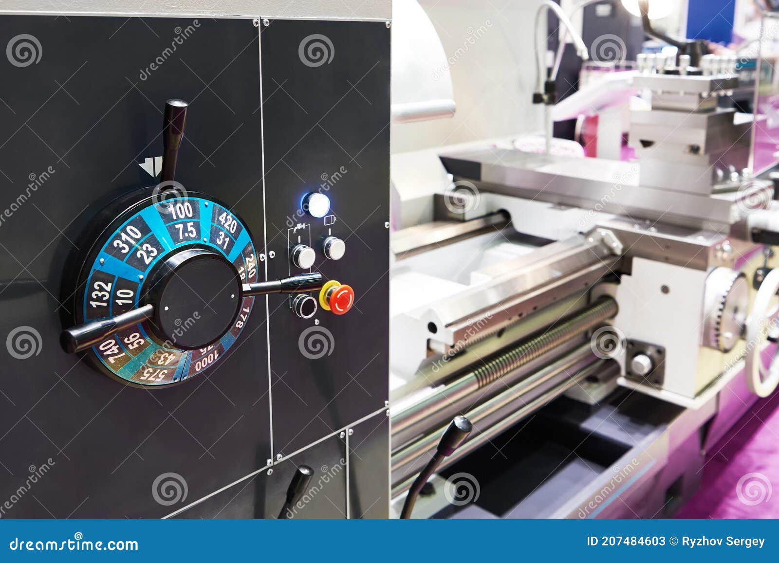 Control panel for lathe stock image. Image of machine - 207484603