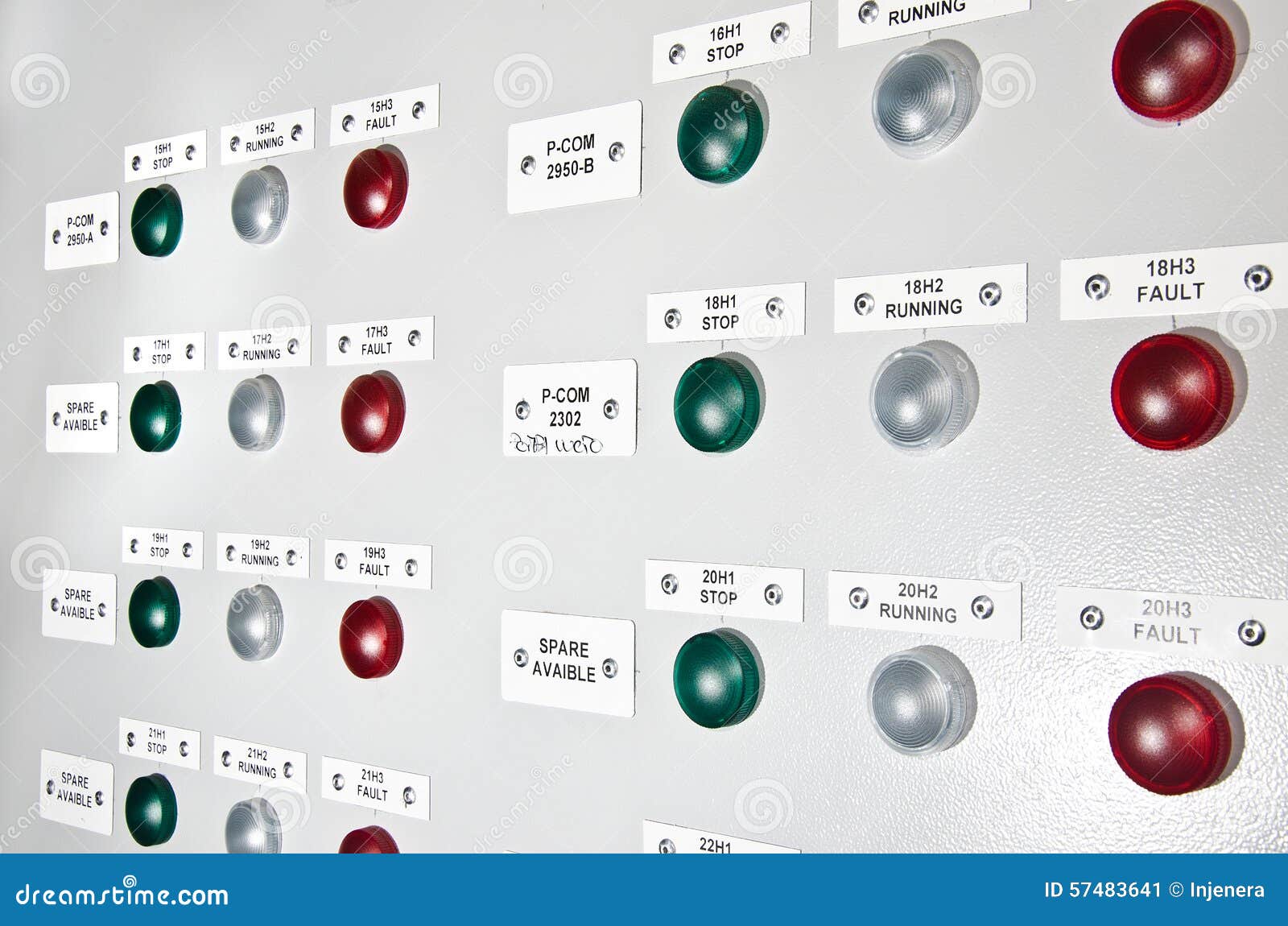 Control Panel with Light Indicators Stock Image - Image of industry ...