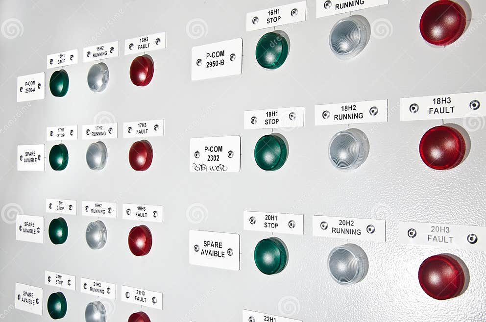 Control Panel with Light Indicators Stock Image - Image of industry ...