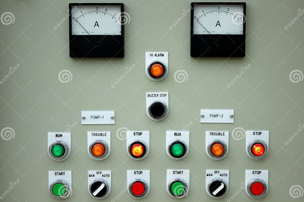 Control panel lights. stock image. Image of engineer - 26611095