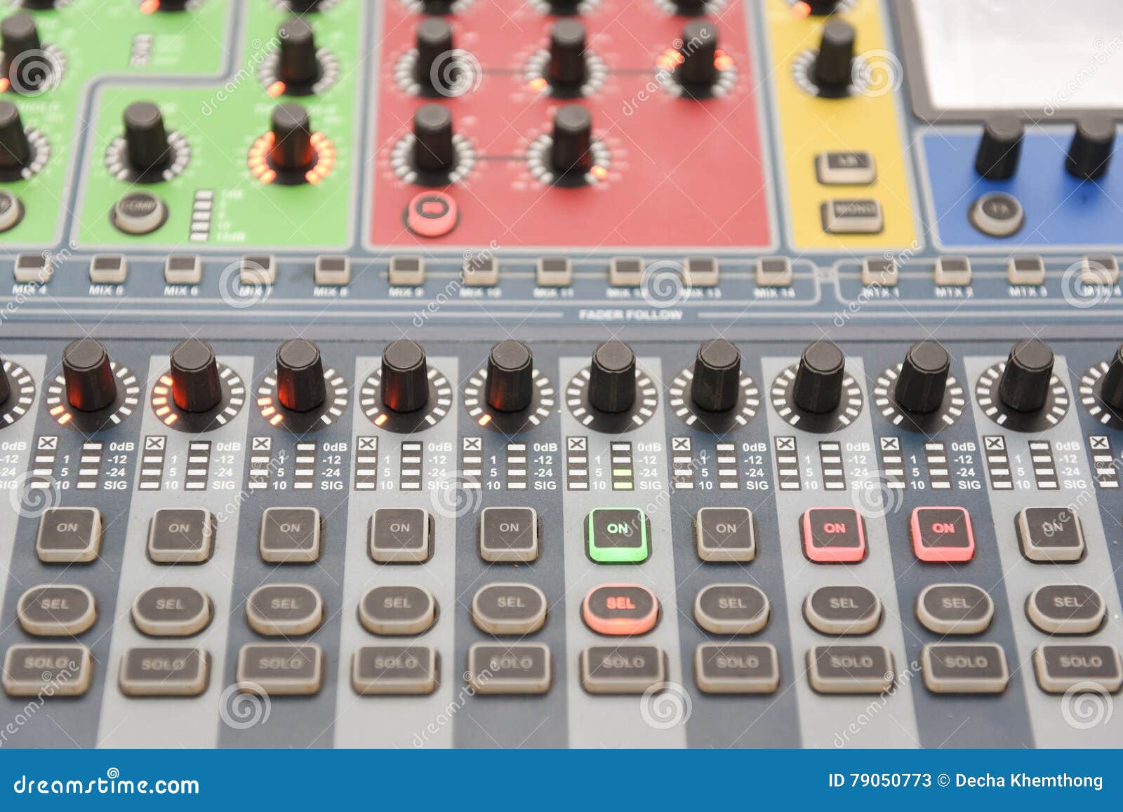 Control panel lights stock image. Image of audio, design - 79050773