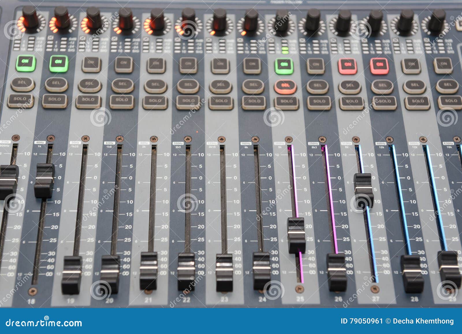 Control panel lights stock image. Image of audio, control - 79050961