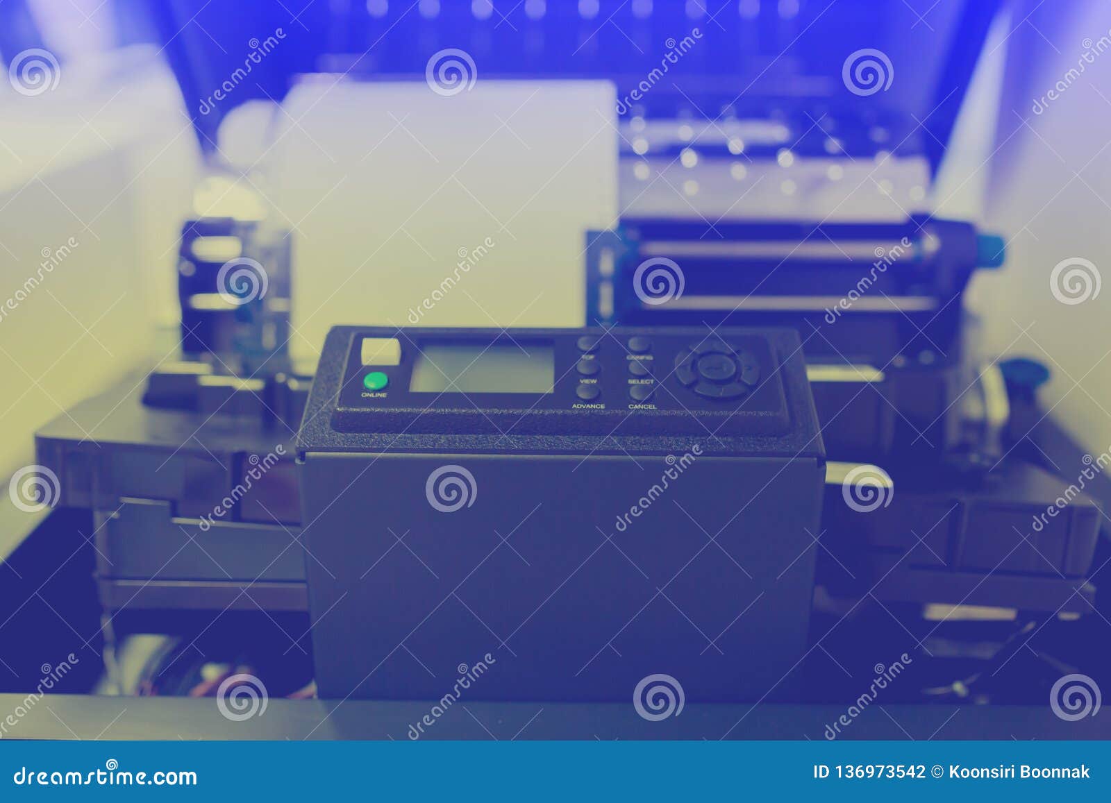 Control Panel of Line Printer or Large Dot Printer for Job of Back ...