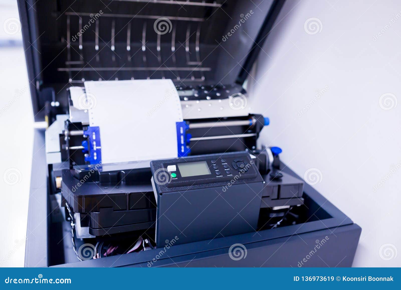 Control Panel of Line Printer or Large Dot Printer for Job of Back ...