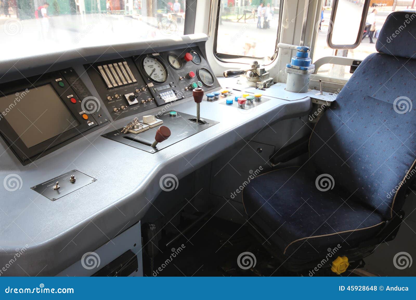 Control Panel of a Locomotive Stock Photo - Image of chair, observation ...