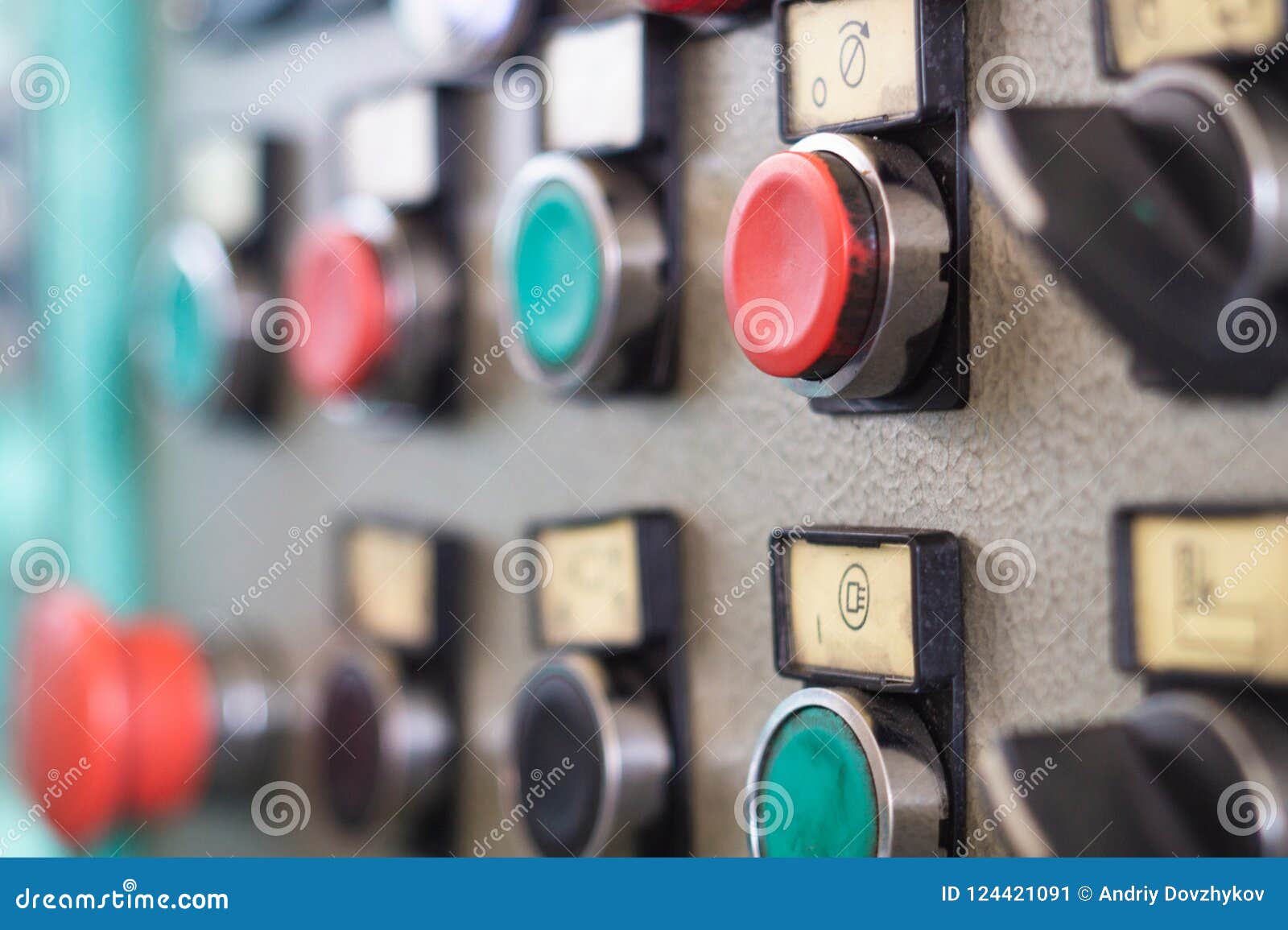 The Control Panel of the Machine with Buttons and Switches. Stock Image ...