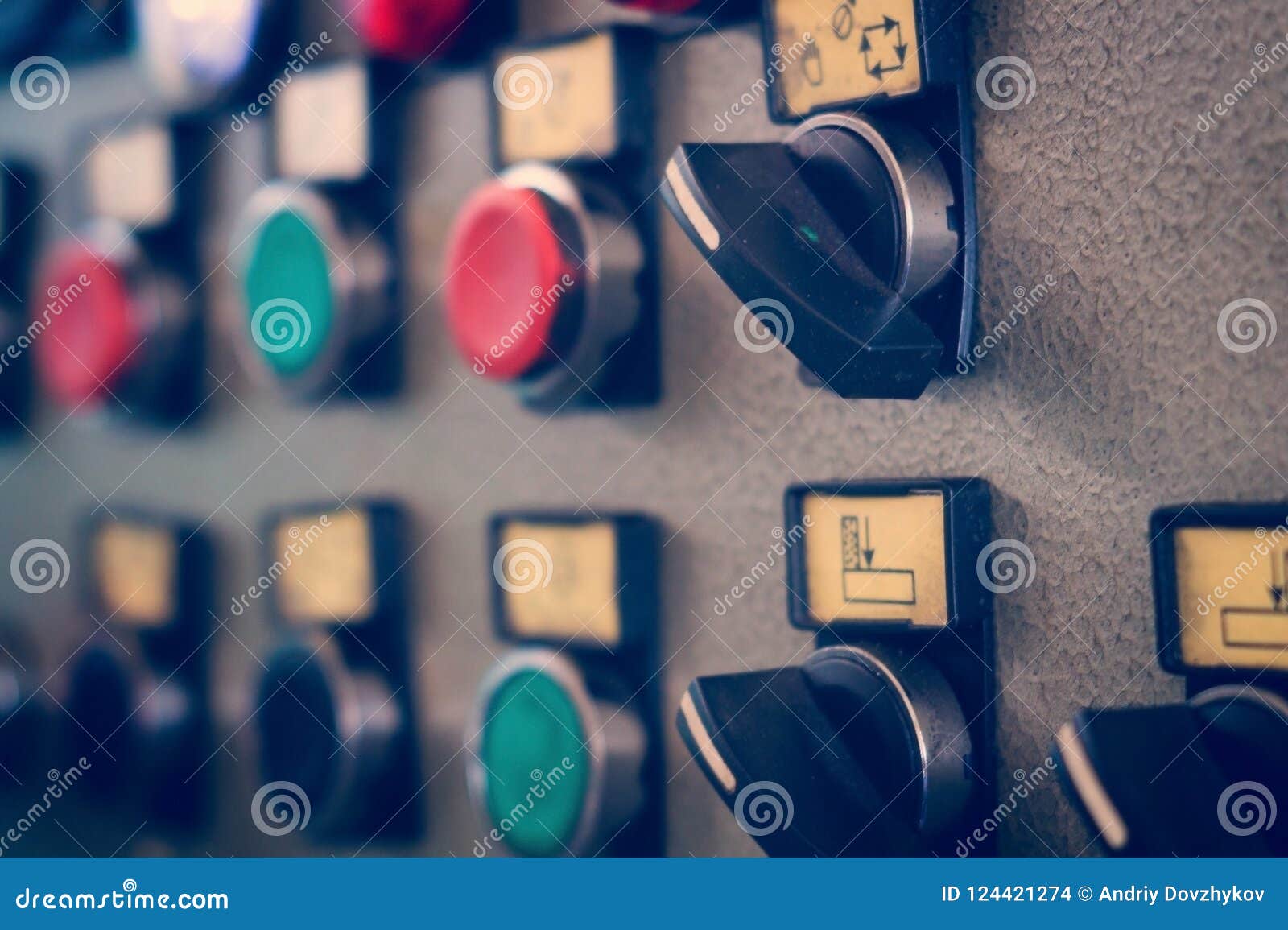 The Control Panel of the Machine with Buttons and Switches. Stock Photo ...