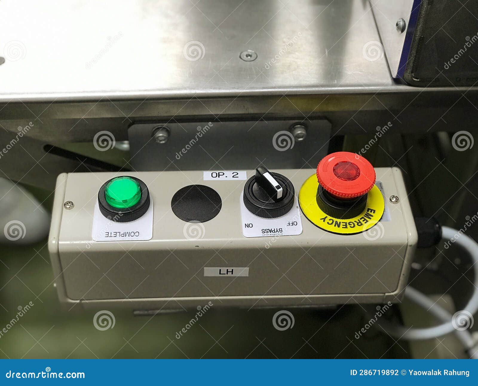 Control Panel of a Machine in a Factory. Close-up Stock Photo - Image ...