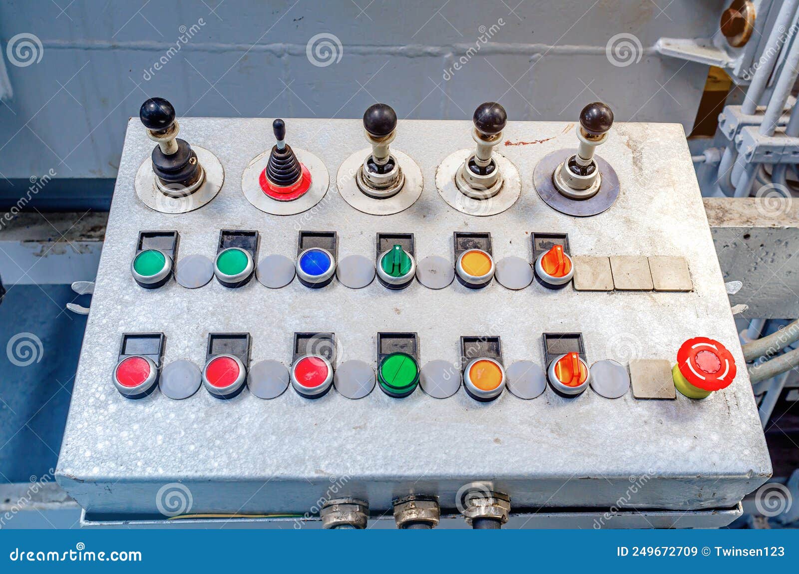 Control Panel for the Machine. Production Background. Buttons, Toggle ...