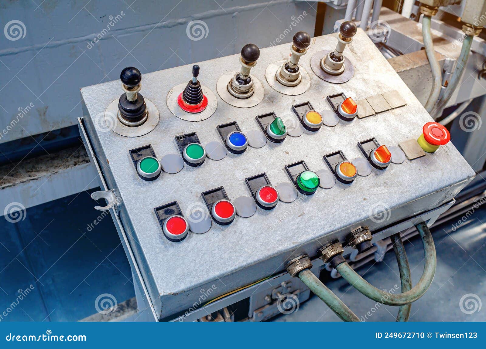 Control Panel for the Machine. Production Background. Buttons, Toggle ...