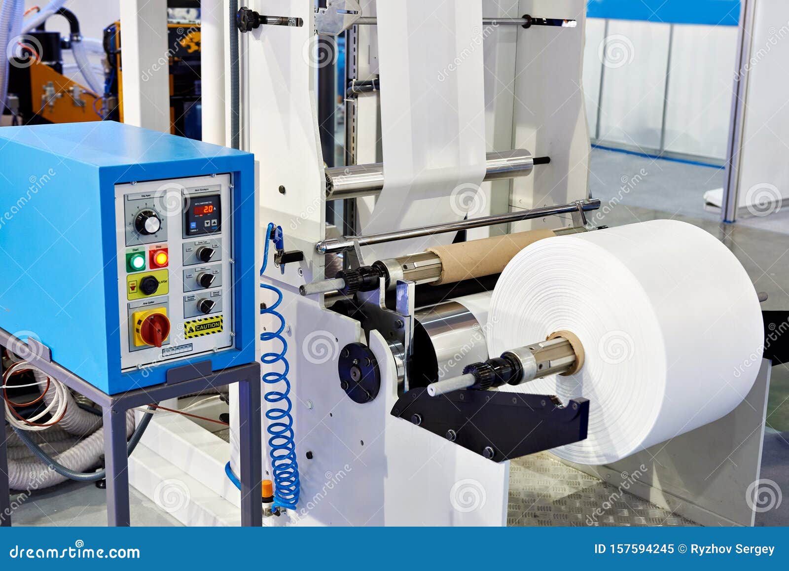 Machine for Production of Plastic Bags Stock Image - Image of automated ...