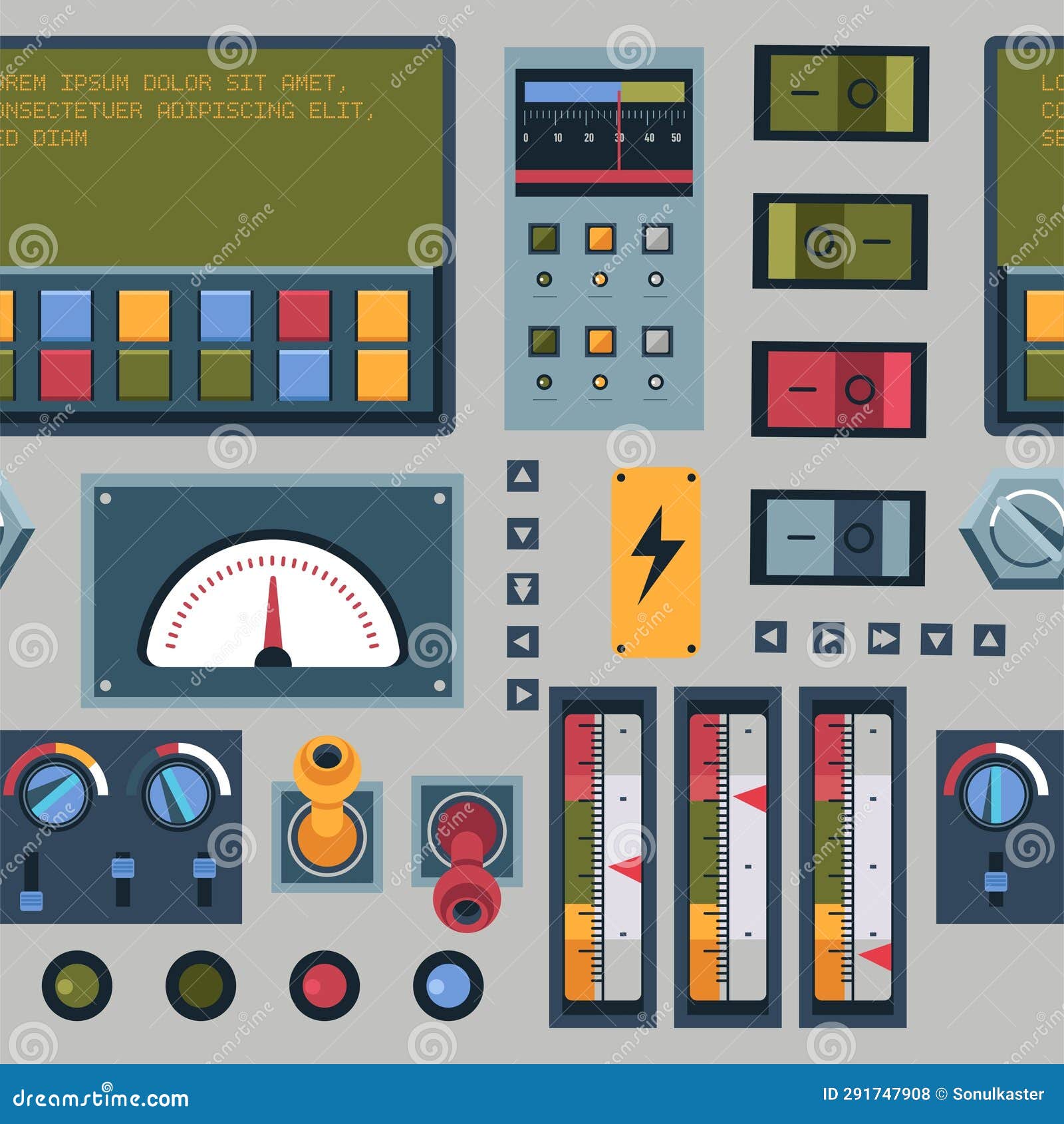 Control Panel of Machinery or System, Vectors Stock Illustration ...