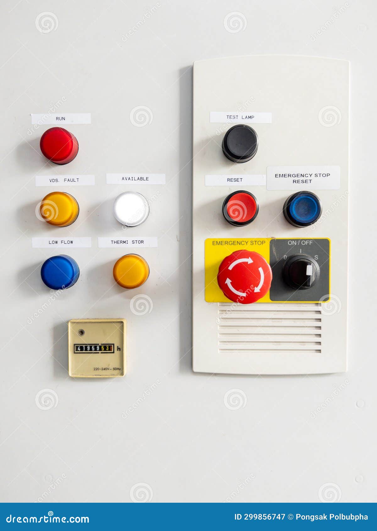 The Control Panel with the Many Buttons and Switches Stock Image ...