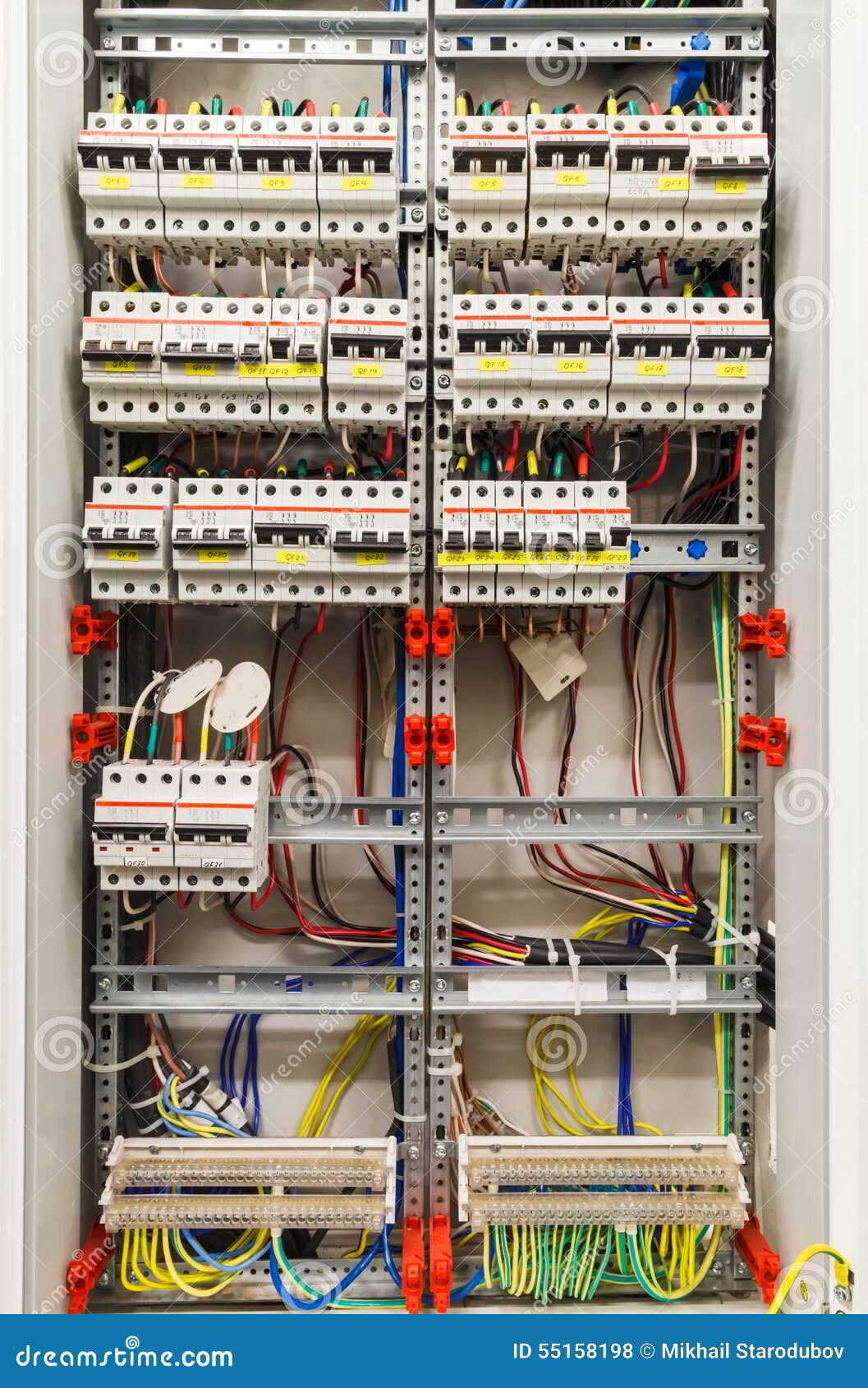 Control Panel with Many Circuit Breakers Stock Photo - Image of control ...