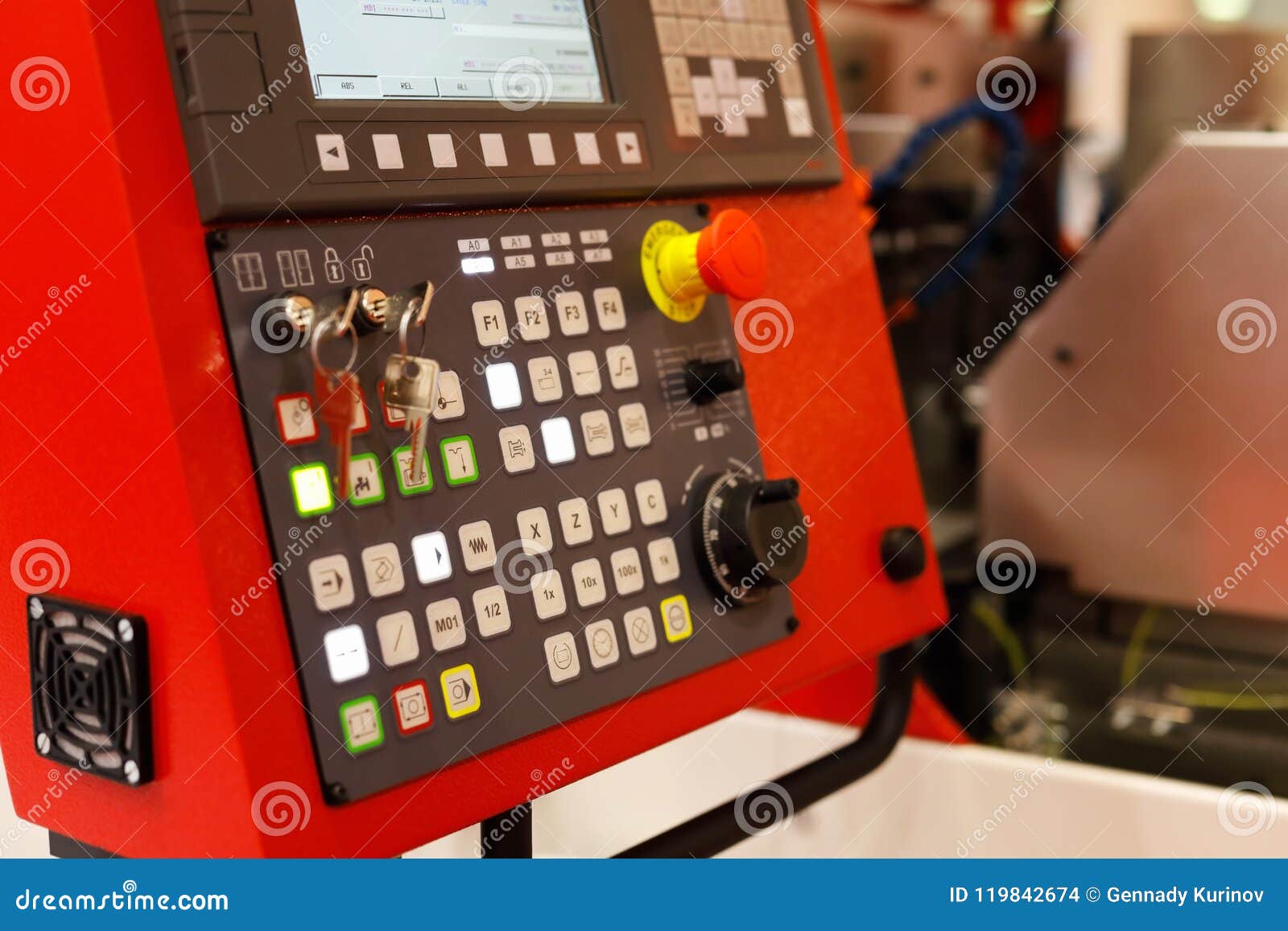 Control Panel of Metalworking CNC Machinery Stock Photo - Image of ...