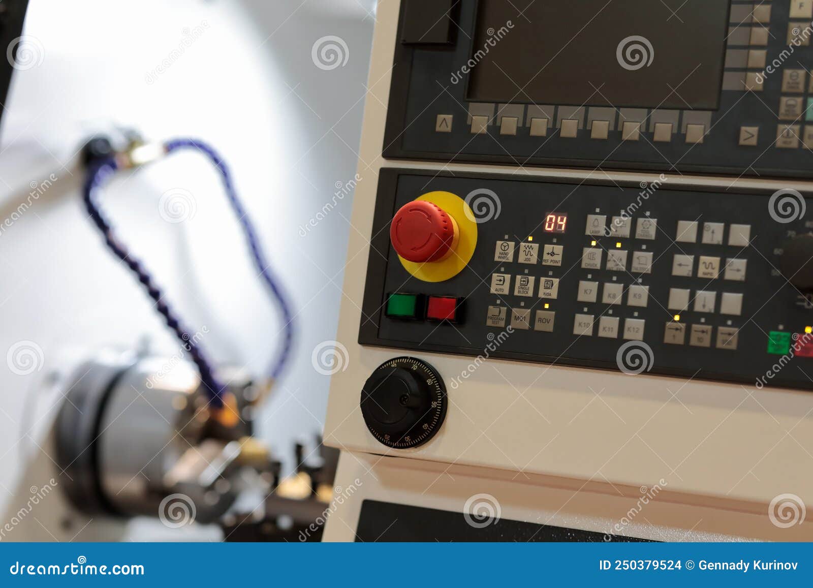 Control Panel of Metalworking CNC Turning Machine Stock Photo - Image ...