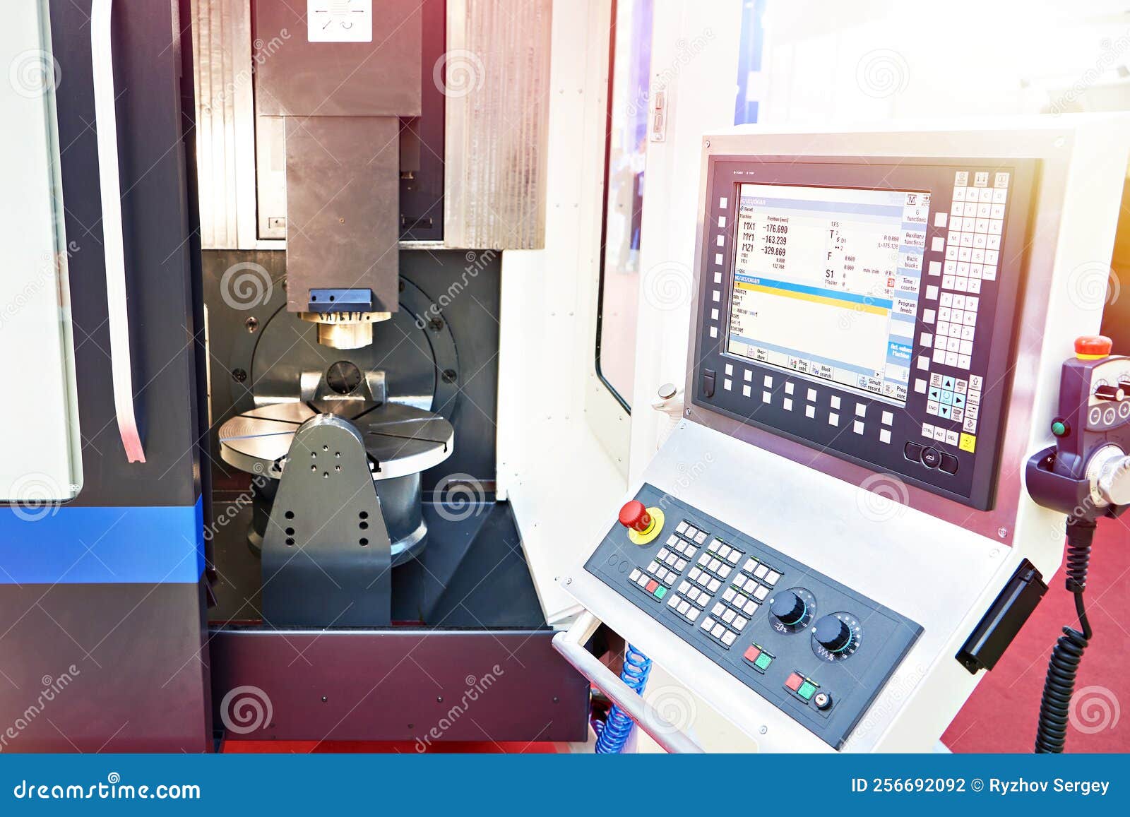 Control Panel Milling Horizontal Boring CNC Machine Stock Photo - Image ...