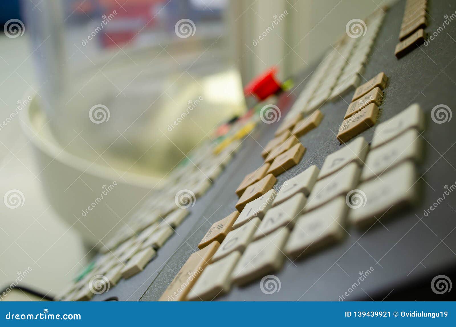 Control Panel of Milling Machine in Metalworking Process. Industrial ...