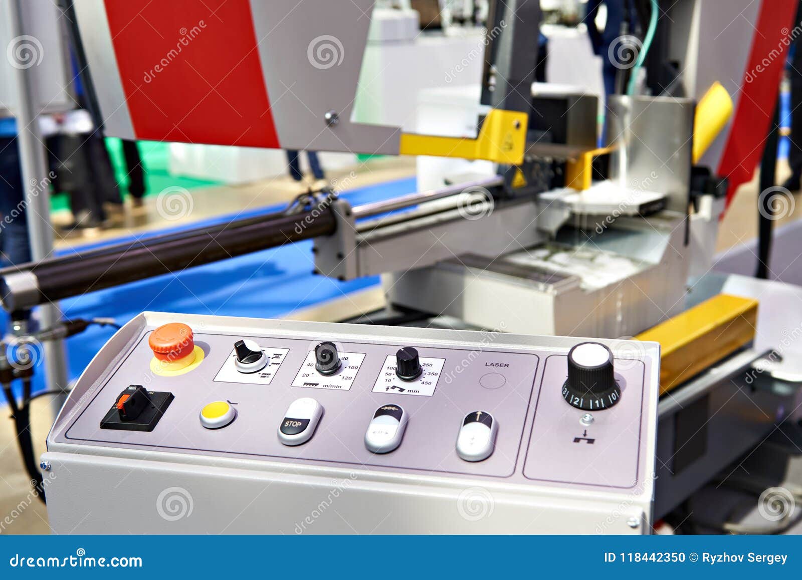Control Panel Automatic Band Saw Machine Stock Photo - Image of ...