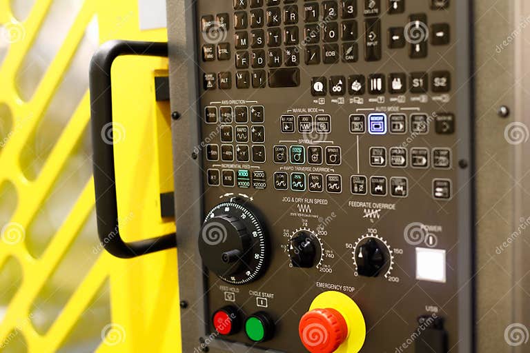 Control Panel of Modern 5-axis CNC Lathe Machine Stock Image - Image of ...