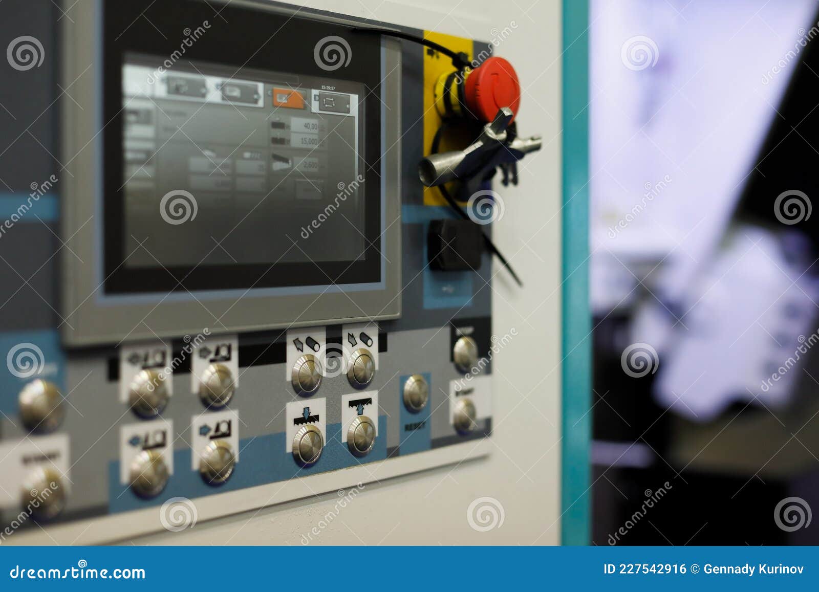 Control Panel of Modern Band Saw Machine Stock Photo - Image of ...