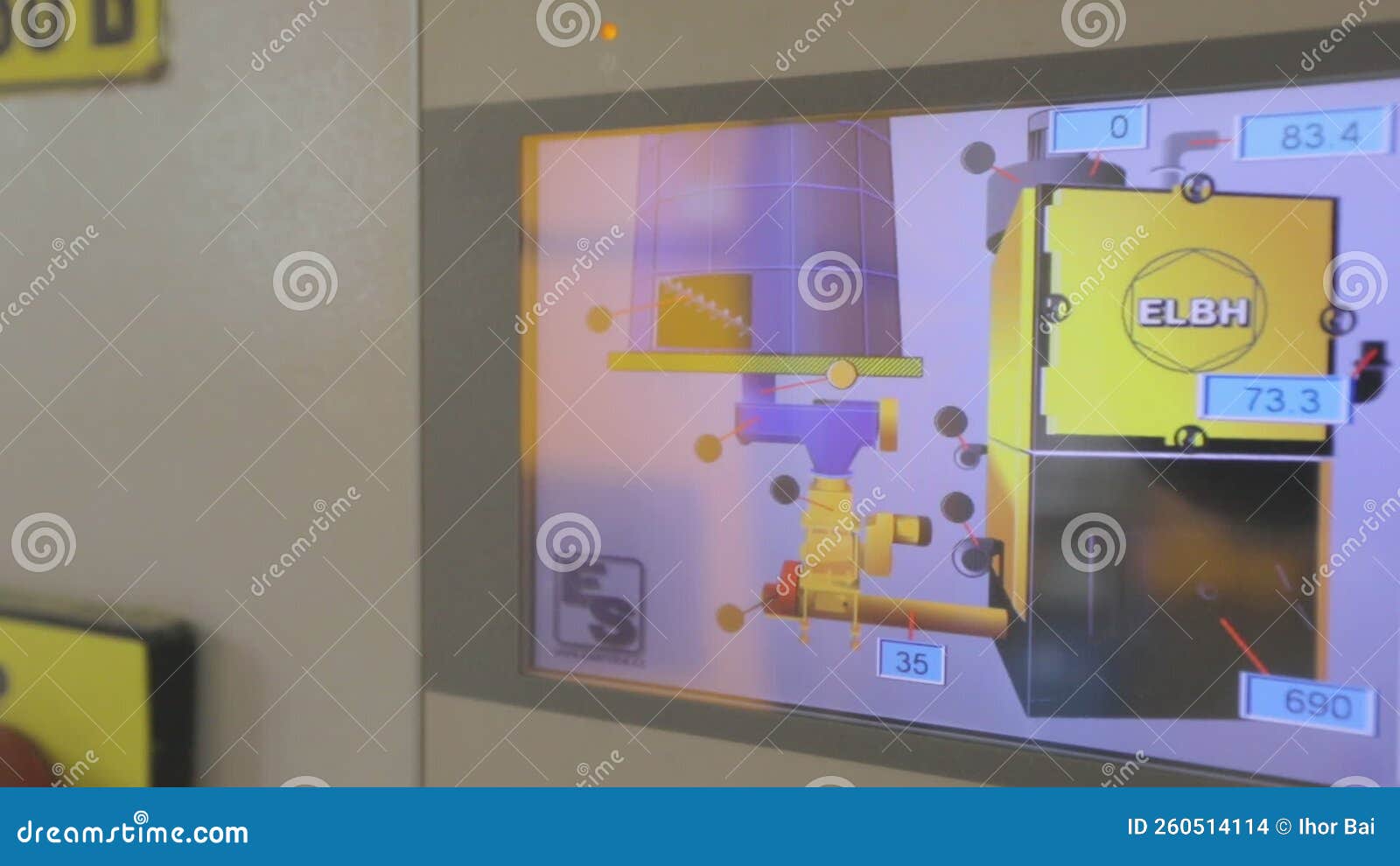 Control Panel of a Modern Boiler. Modern Boiler in Production Stock ...