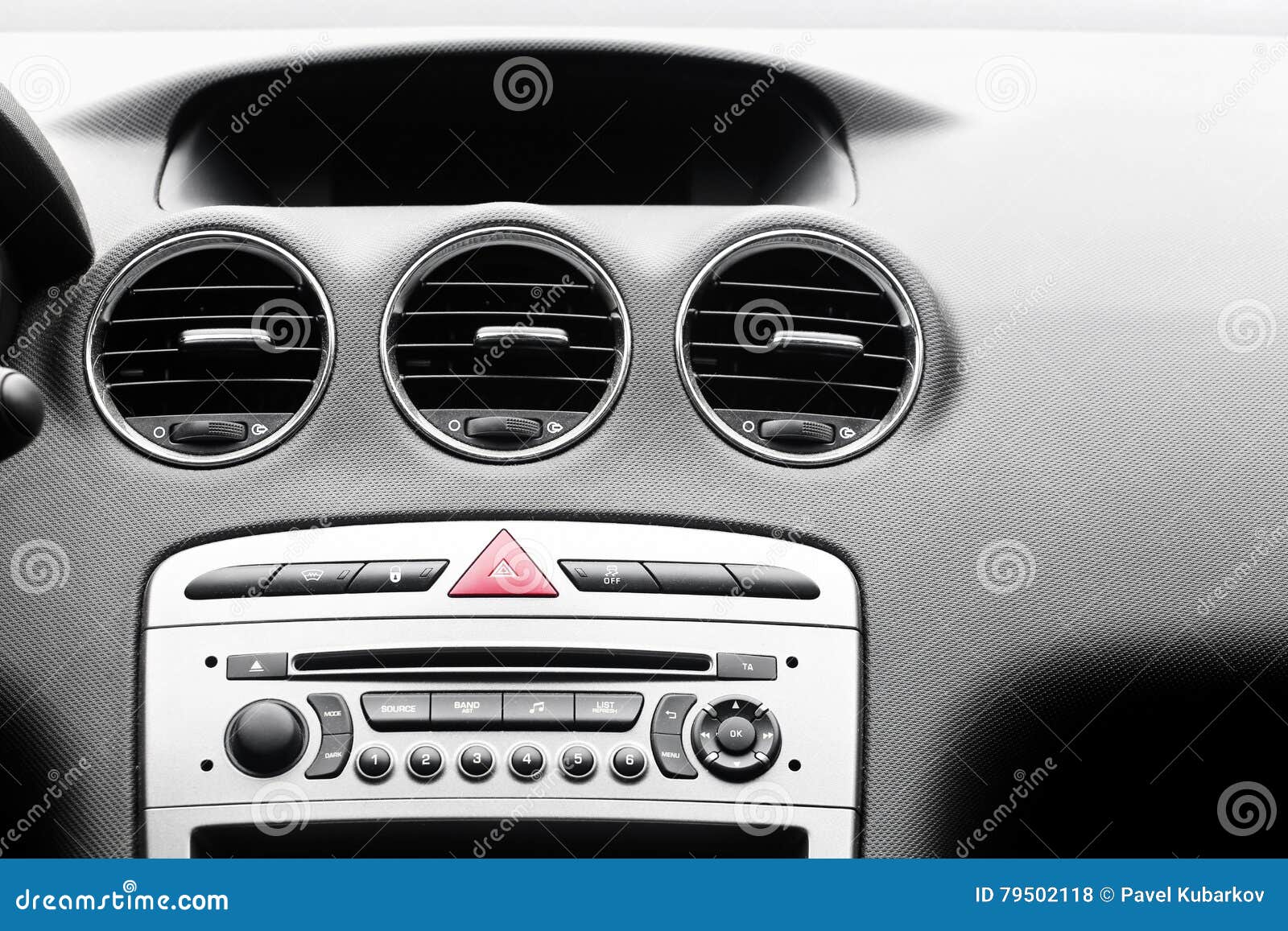 Control Panel in Modern Car Stock Photo - Image of leather, black: 79502118