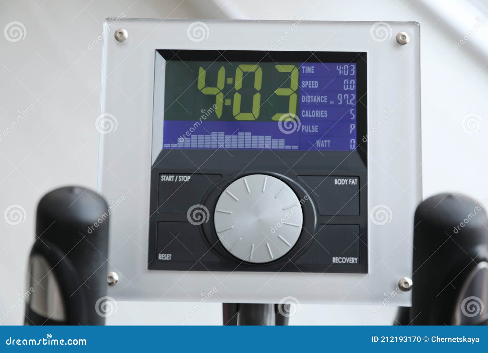 Control Panel of Modern Elliptical Machine Cross Trainer on Blurred ...