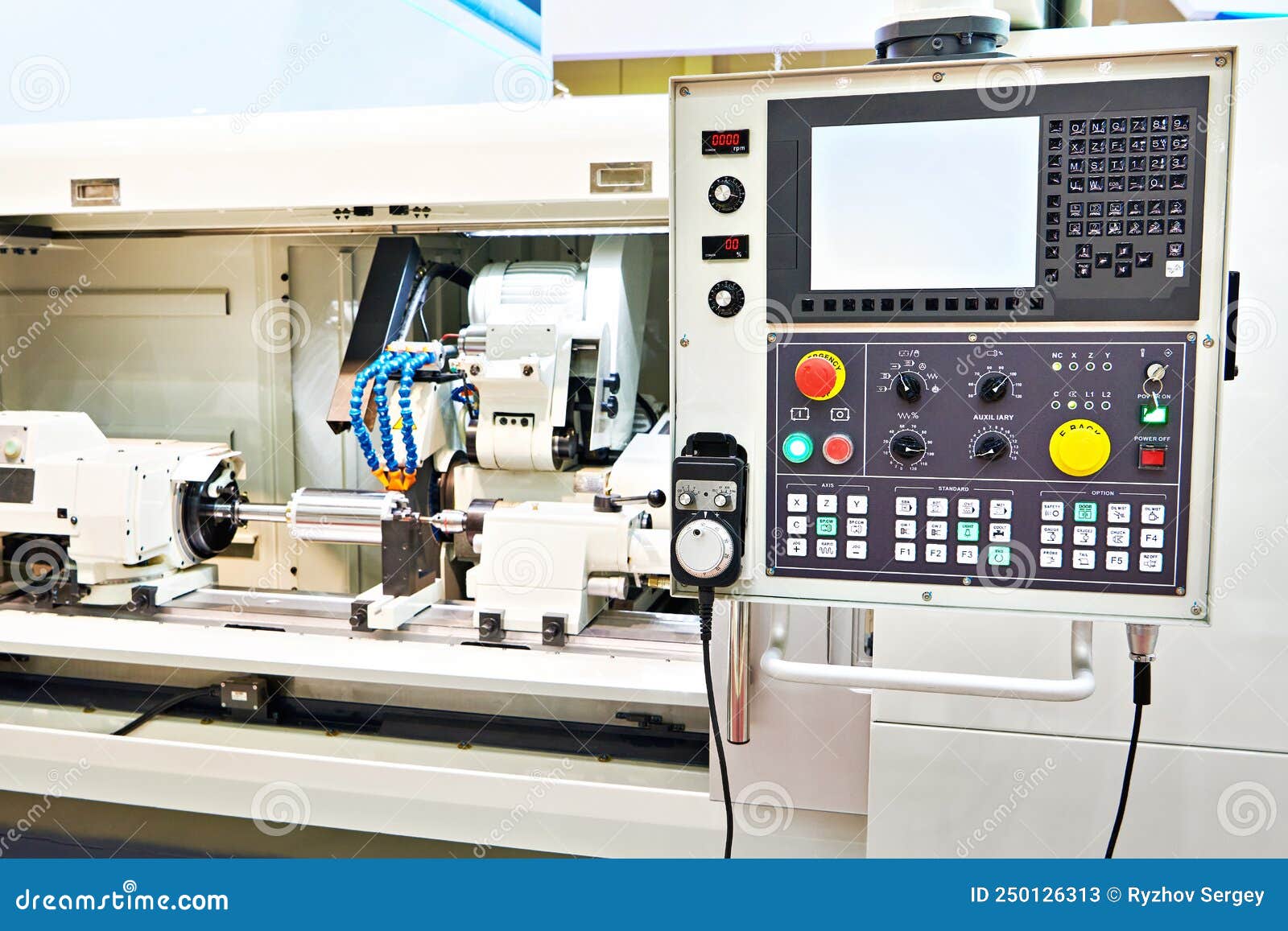 Control Panel CNC Cylindrical Grinder Stock Image - Image of cutter ...