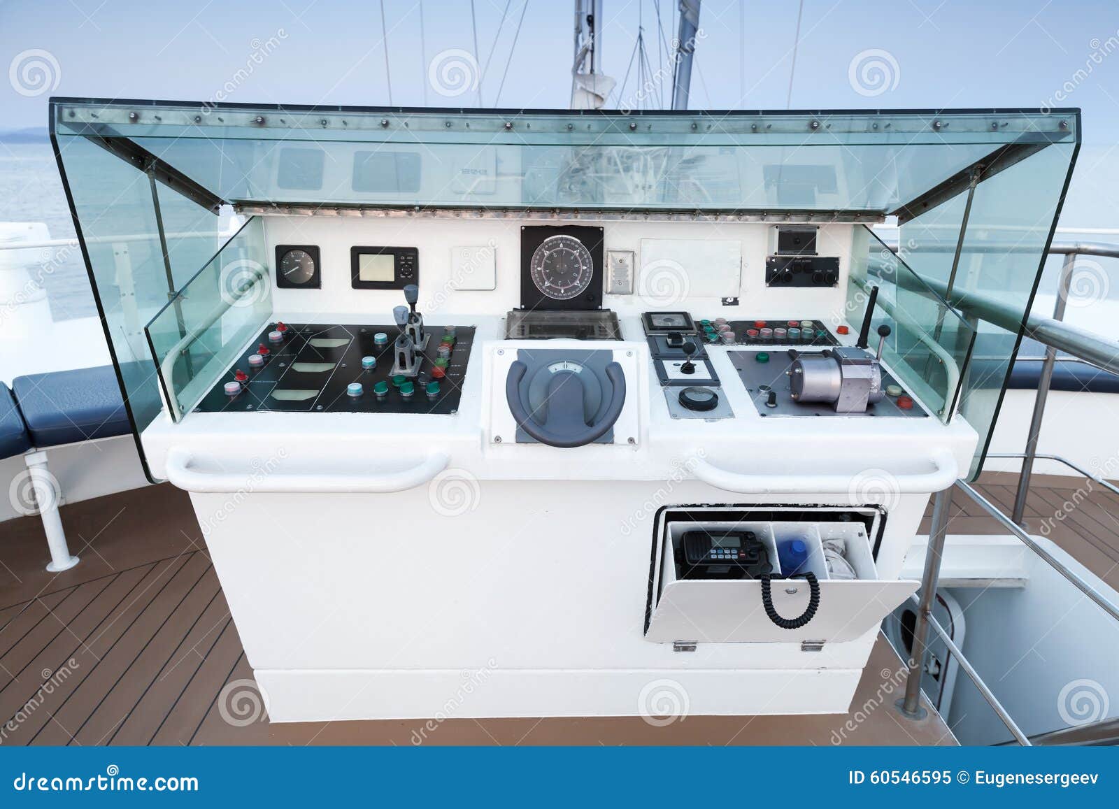 Control Panel of Modern Sailing Ship. Front View Stock Image - Image of ...