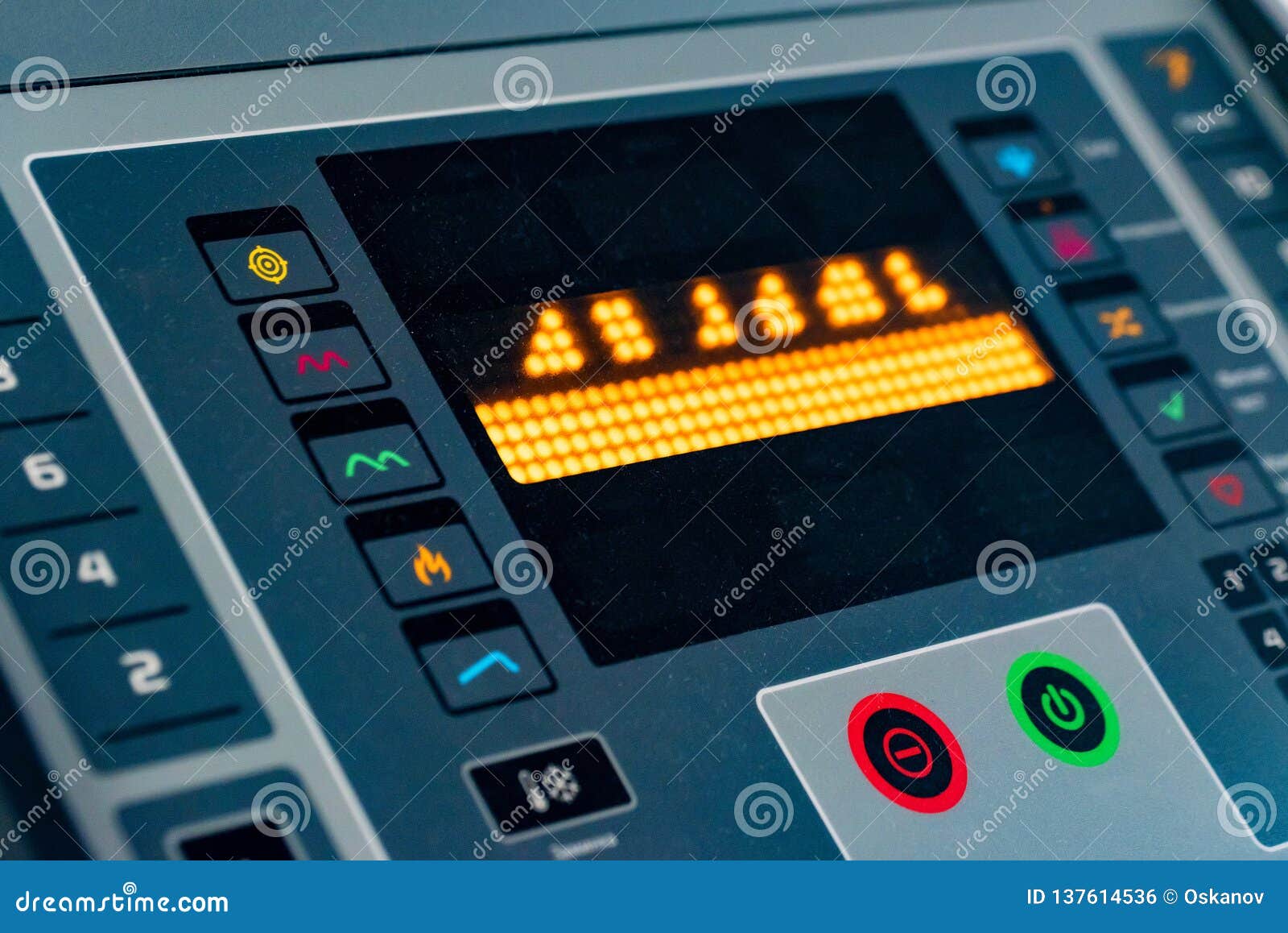 Control Panel on Modern Treadmill in Close Up Stock Photo - Image of ...