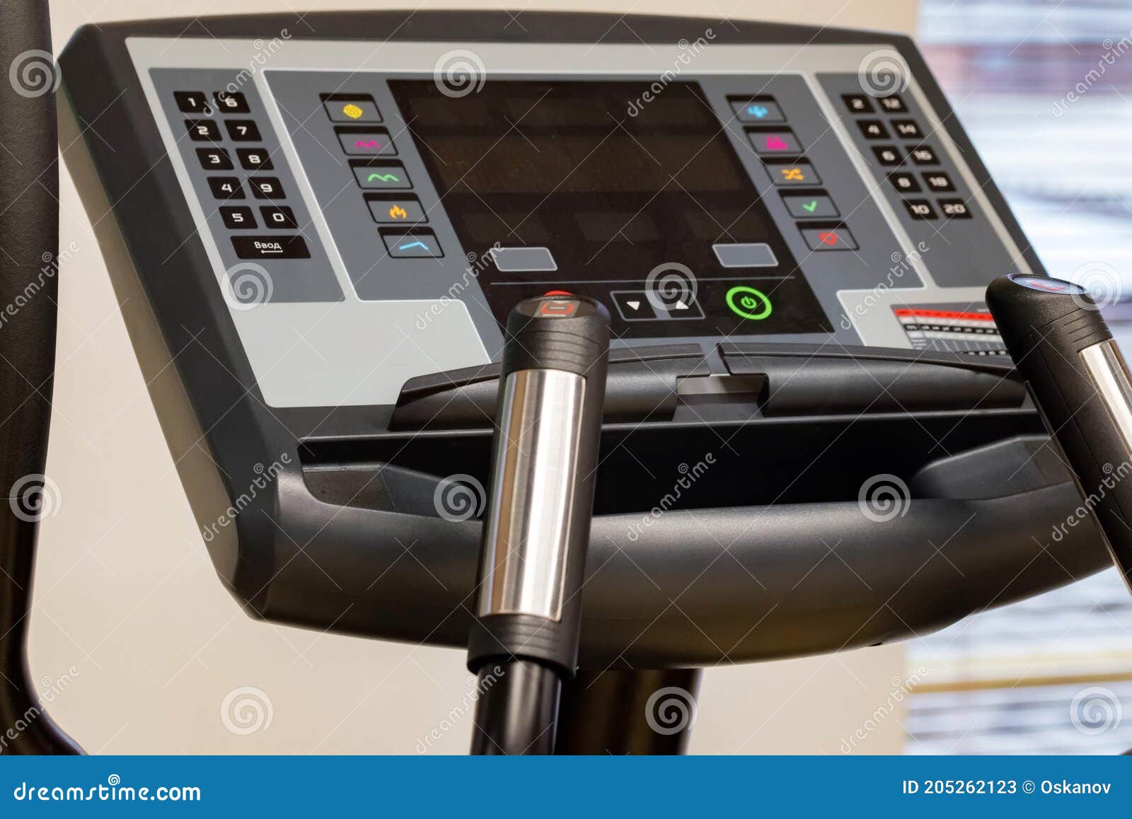 Control Panel on Modern Treadmill in Close Up Stock Image - Image of ...