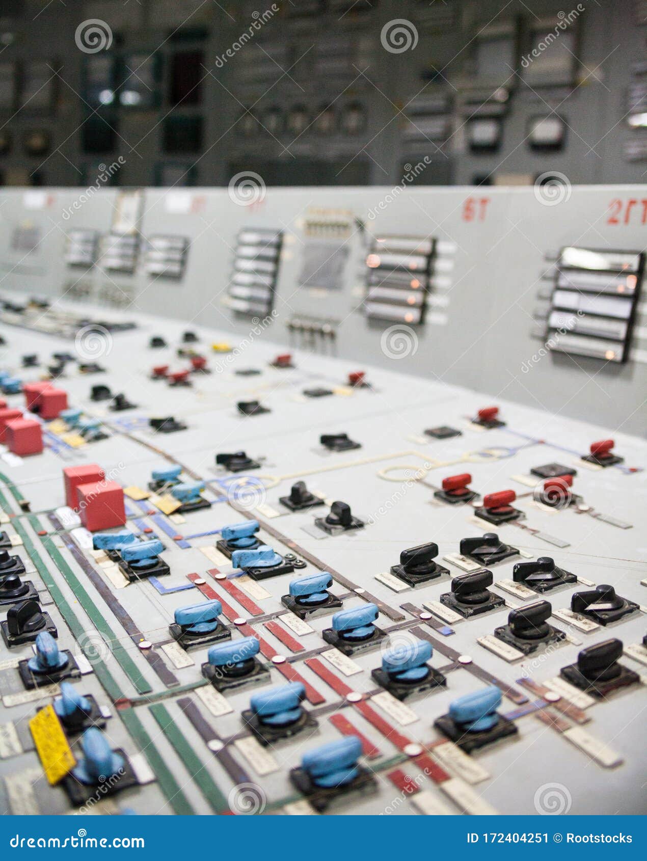 Control Panel of the Nuclear Power Plant Stock Image - Image of desk ...