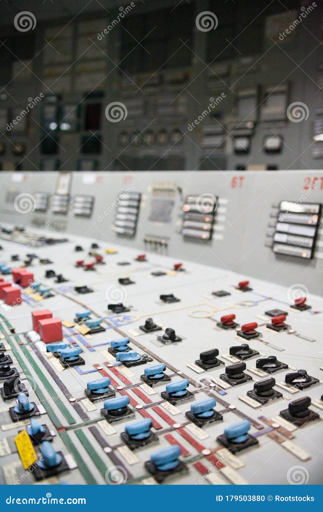 Control Panel of the Nuclear Power Plant Stock Photo - Image of lever ...