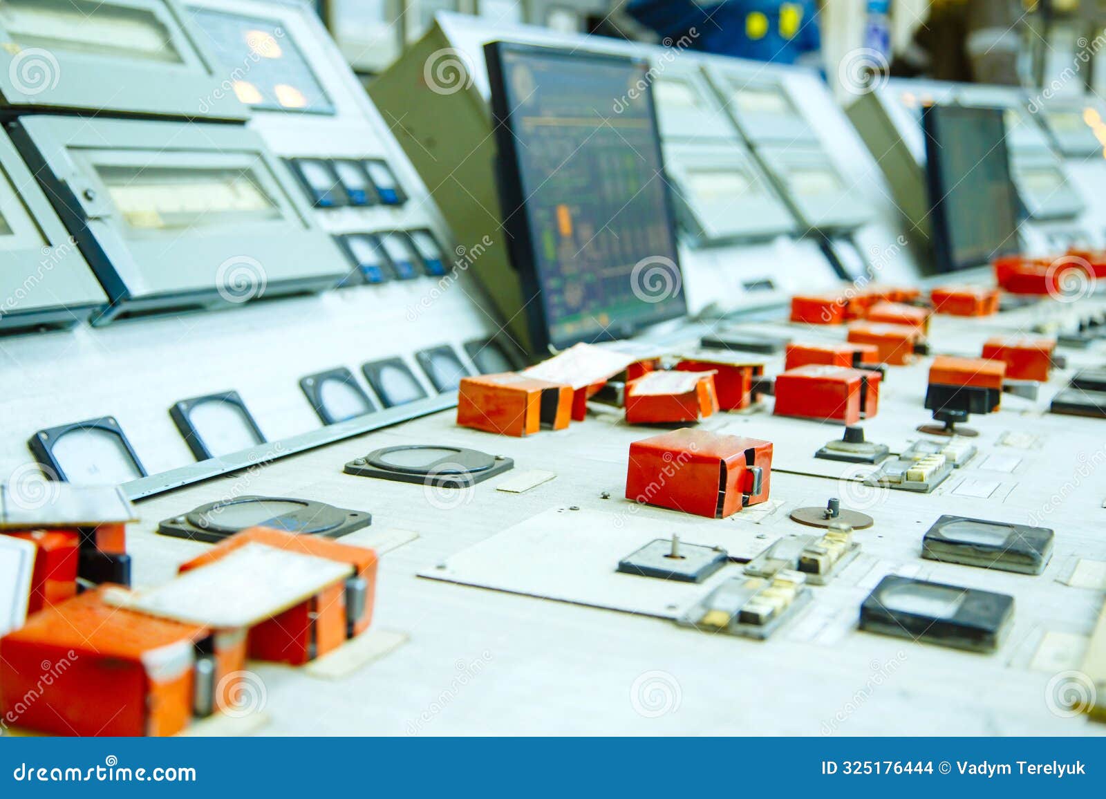 Control Panel at a Nuclear Power Plant Close-up Stock Photo - Image of ...