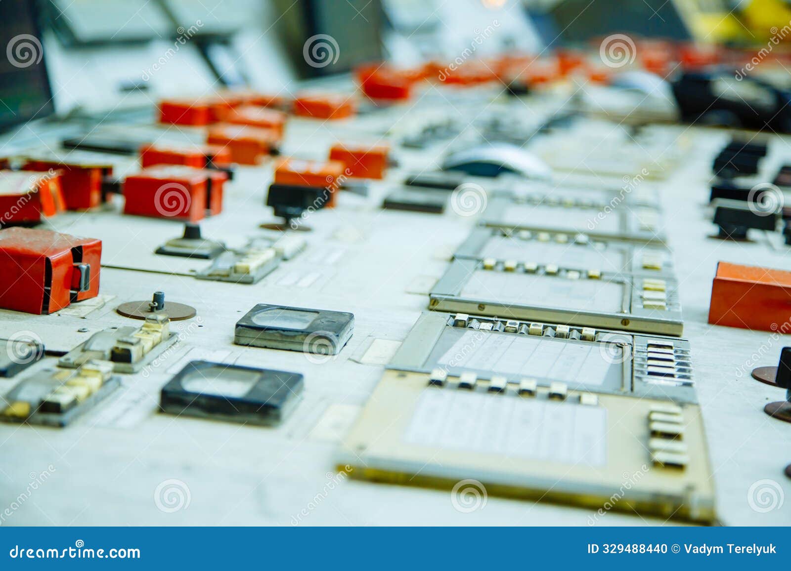 Control Panel at a Nuclear Power Plant Close-up Stock Photo - Image of ...