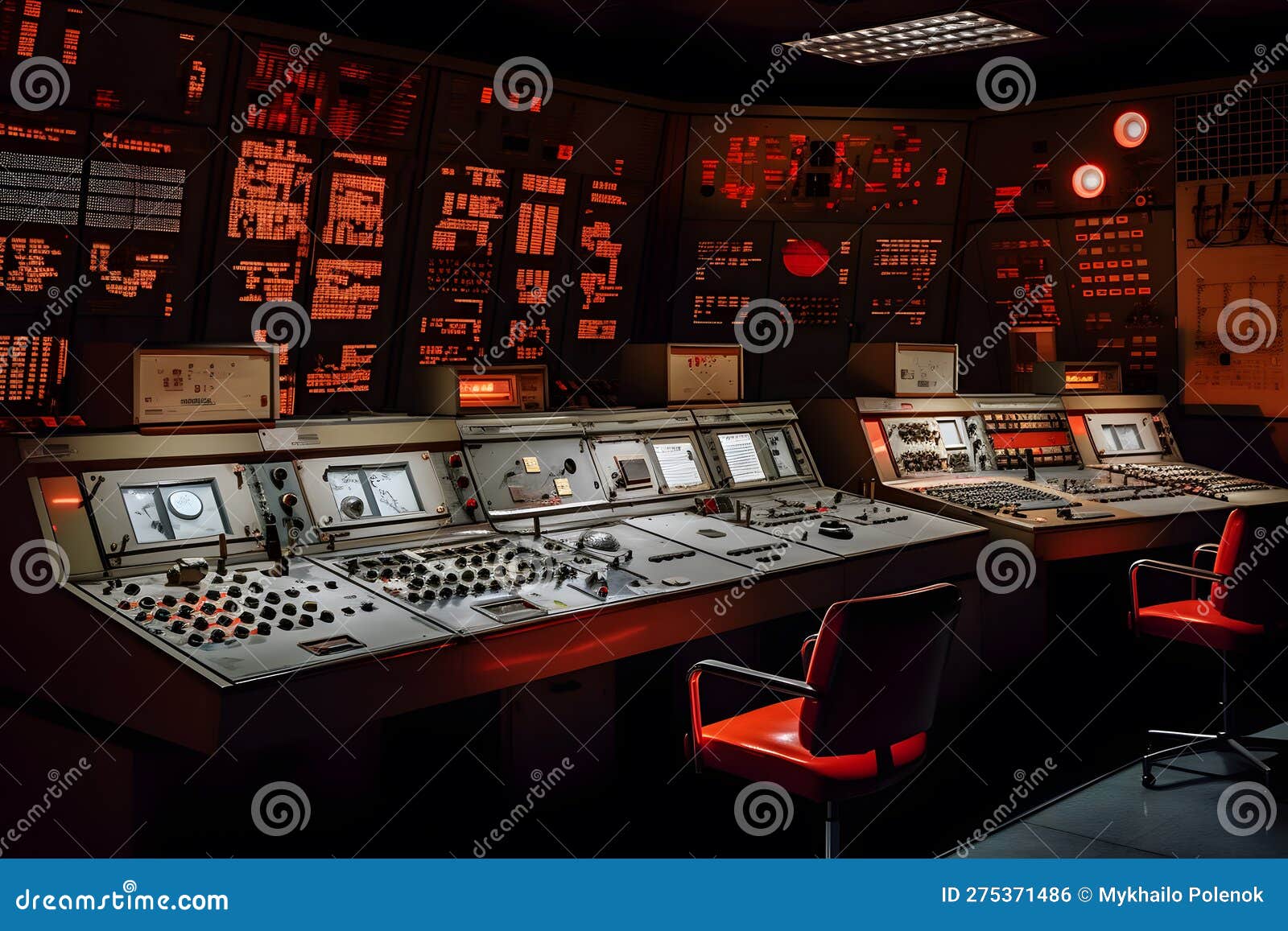 Control Panel at a Nuclear Power Plant. Neural Network AI Generated ...