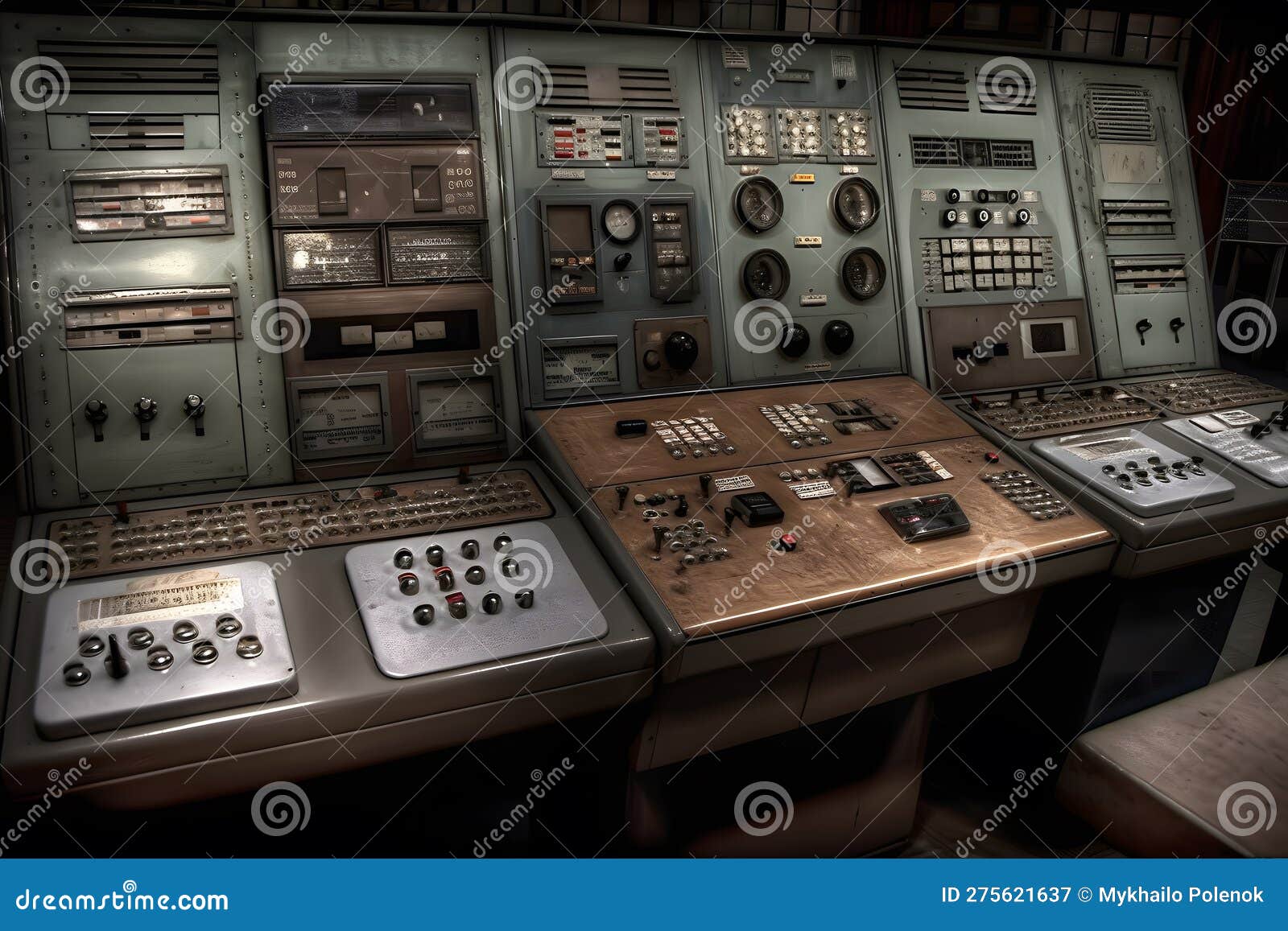 Control Panel at a Nuclear Power Plant. Neural Network AI Generated ...