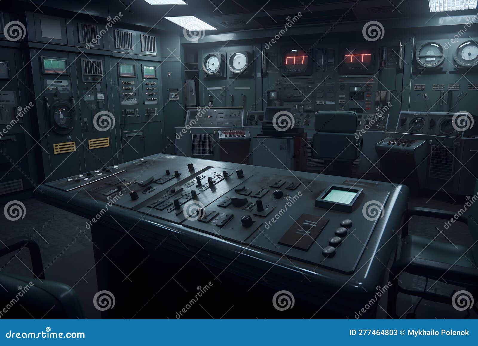 Control Panel at a Nuclear Power Plant. Neural Network AI Generated ...