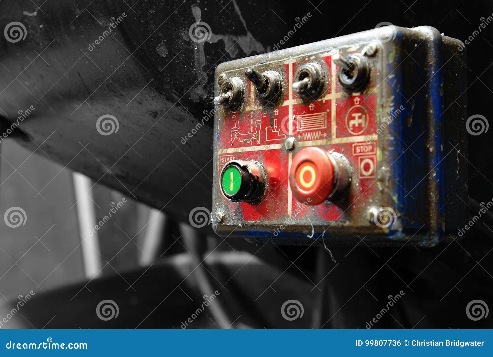 Control Panel on Off Switch for an Industrial Machine Stock Photo ...