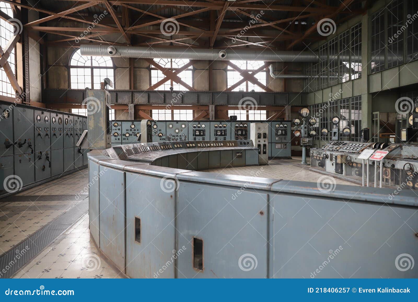 Control Panel of an Old Power Plant Stock Image - Image of equipment ...