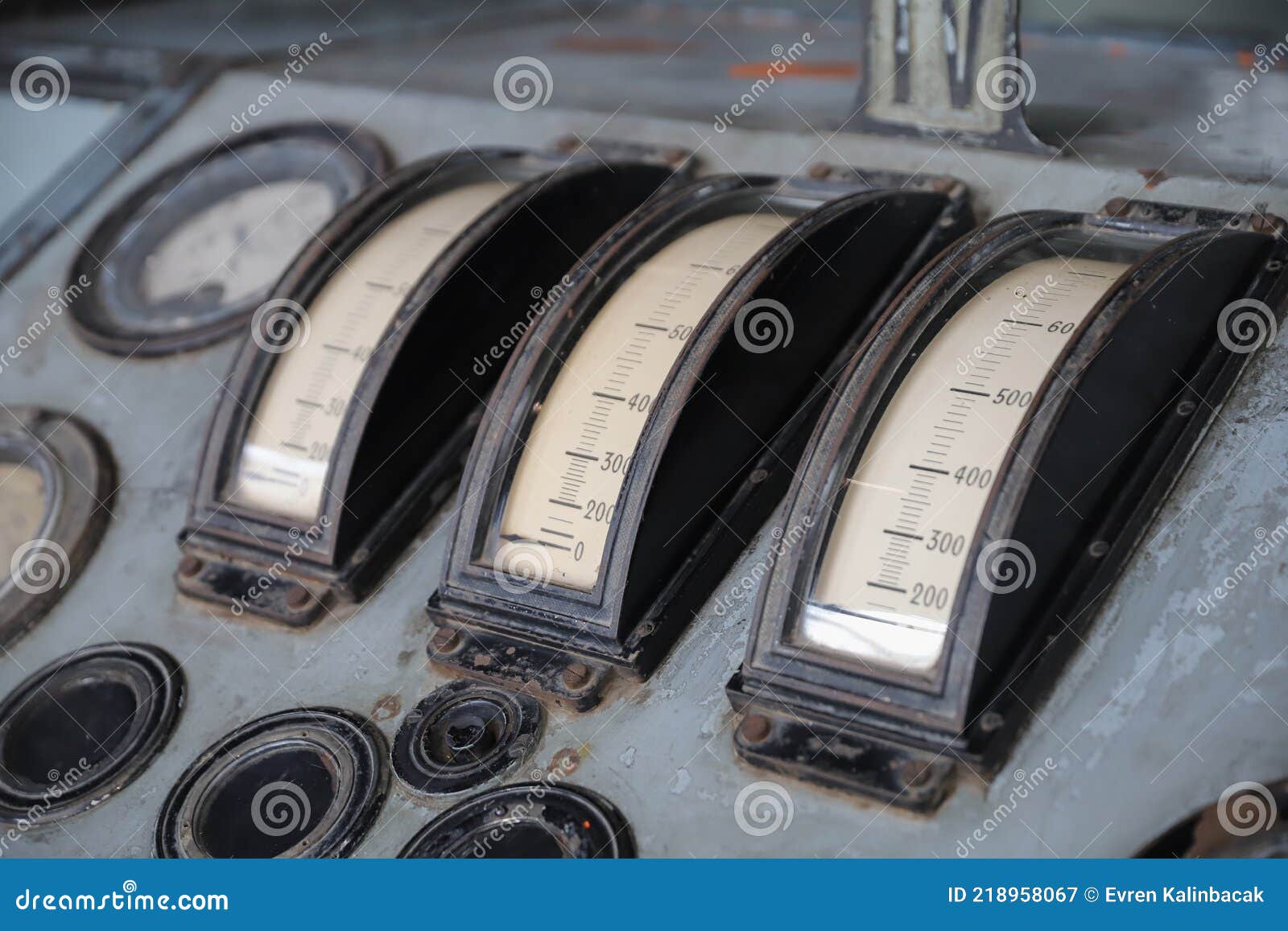 Control Panel of an Old Power Plant Stock Image - Image of electricity ...