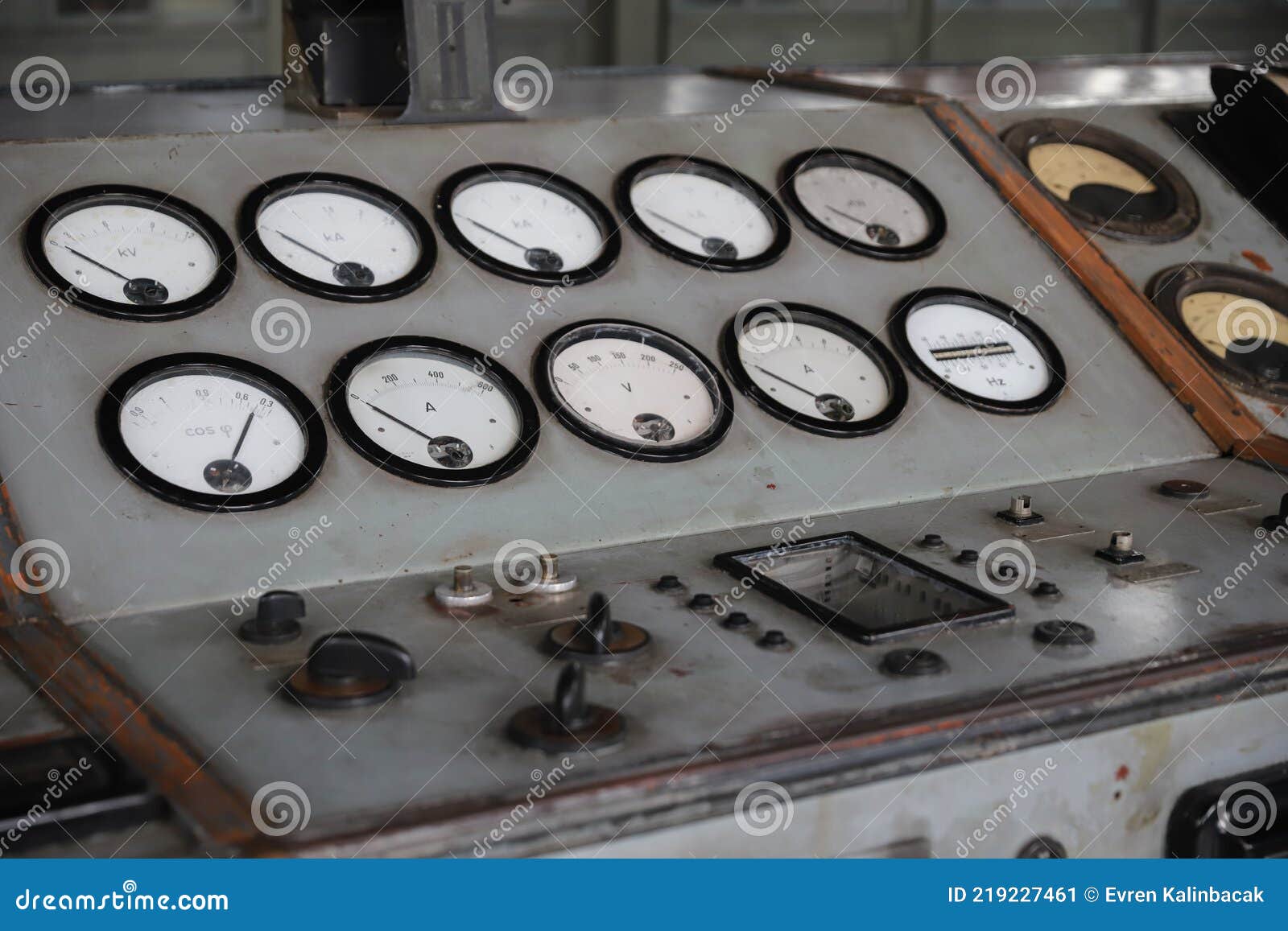 Control Panel of an Old Power Plant Stock Image - Image of power ...