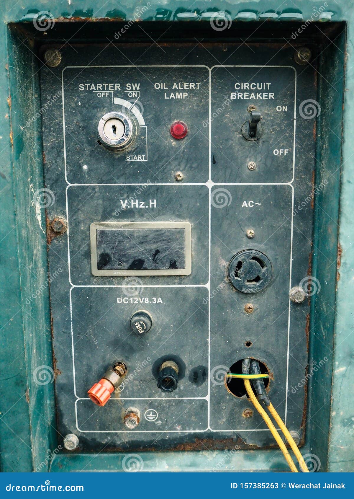 Control Panel of the Old Generator Stock Image - Image of equipment ...